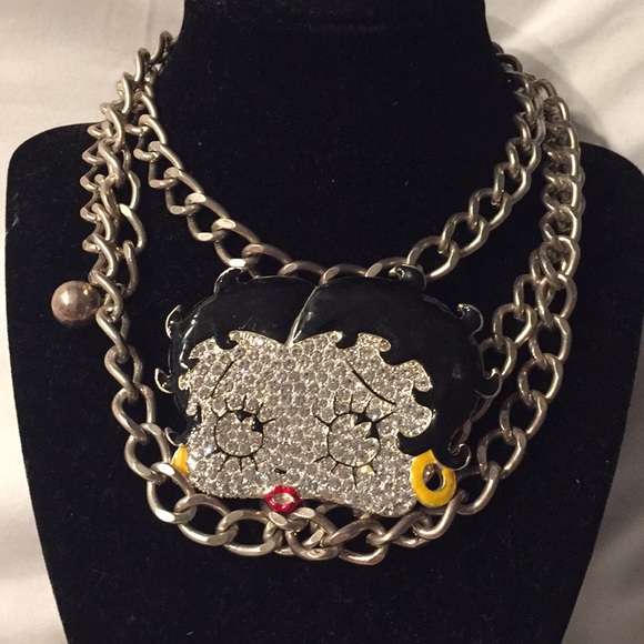 Betty Boop | Accessories | Vintage 97s Rhinestone Enamel Betty Boop ...